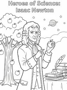 Heroes of Science: Isaac Newton Coloring Page and His Life - Next ...